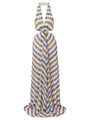 Missoni Striped Metallic Crochet Maxi Dress - Multi