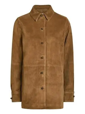 RÓHE Pankou Suede Overshirt - Dark Brown