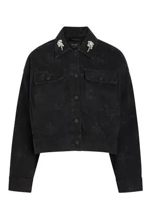 Simone Rocha Embellished Denim Jacket - Black