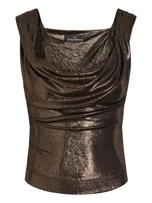 VIVIENNE WESTWOOD Draped Lamé Top - Bronze