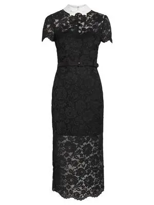 SELF-PORTRAIT Lace Midi Dress - Black