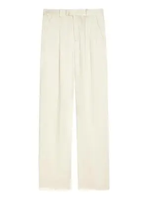 SELF-PORTRAIT Tailored Straight-leg Satin Trousers - Cream