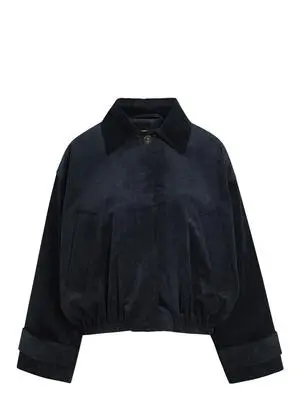 RÓHE Corduroy Jacket With Elasticated Hem And Button Cuffs - Black