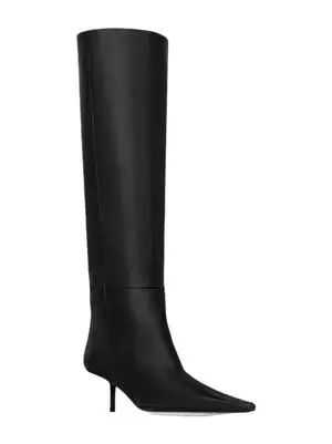 Saint Laurent Pointed-toe Knee-high Boots - Black