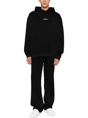 MAISON MARGIELA Logo Embroidered Hoodie - Black