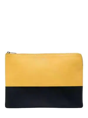 Celine Bicolor Leather Solo Clutch Bag - Yellow