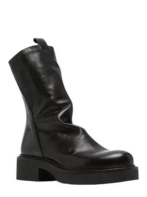 METISSE Slouchy Rear-zip Ankle Boots - Black
