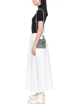 Dior Christian Dior Mini Lady Dior Satchel With Crystal Embellishments Grey