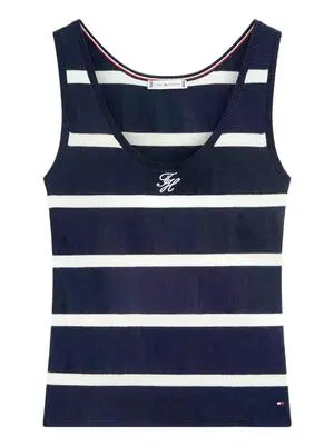 Tommy Hilfiger Striped Scoop Neck Tank Top - Blue