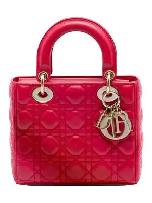 Dior Lambskin Cannage Lady Satchel - Red