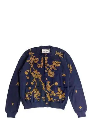 BAZISZT Baziiszt Embroidered Floral Cardigan - Blue