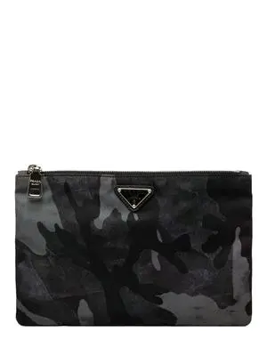 Prada Tessuto Camouflage Clutch Bag - Blue
