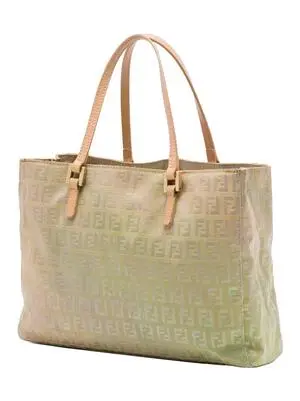 Fendi Zucchino Canvas Shopping Tote Bag - Neutrals