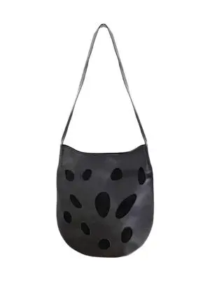 NICCOLO PASQUALETTI Leather Cut-out Shoulder Bag - Black