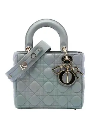 Dior Lambskin Cannage Lady Satchel - Grey