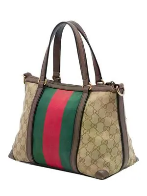 Gucci Gg Canvas Web Satchel - Neutrals