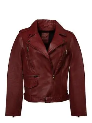 ZASTASTUDIO Ale Biker Leather Jacket - Red