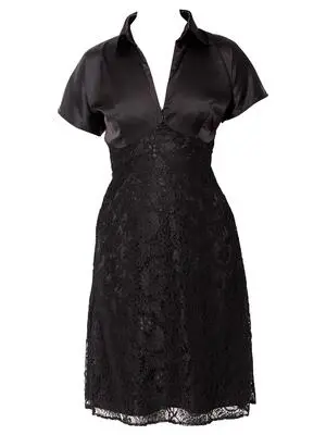 MAISON BOGOMIL Satin And Lace Dress - Black