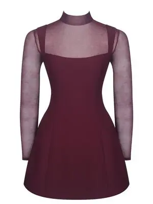 MISS CIRCLE NEW YORK Natasha Faux Two-piece Turtleneck Mini Dress - Red