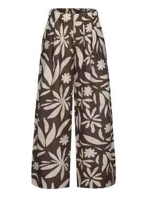 NUAJE NUAJE Nuaje Nuaje Rhea Wide Leg Linen Pants Brown/white