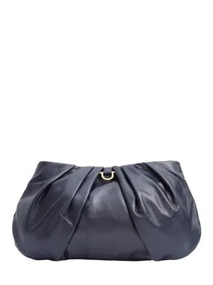Lovard Large Leather Croissant Bag - Silver