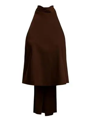 CENTRE PIECE Espresso Scarf Top - Brown