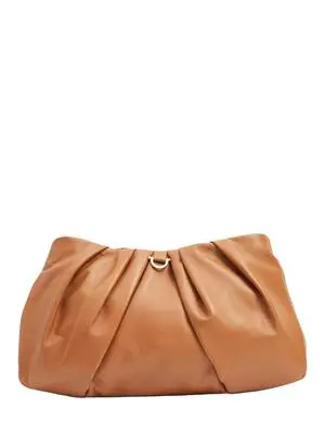 Lovard Large Leather Croissant Shoulder Bag - Brown