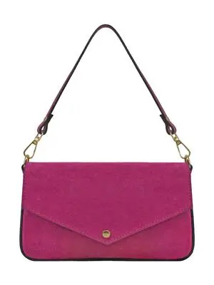APATCHY LONDON The Munro Hot Suede Shoulder Bag - Pink