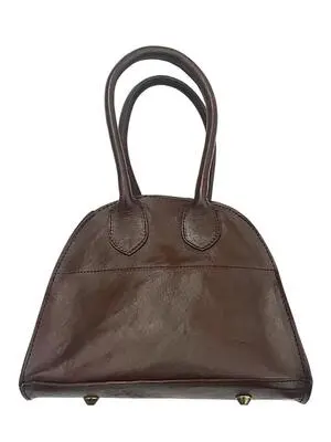Pink Haley Darcy Handmade Leather Satchel - Brown
