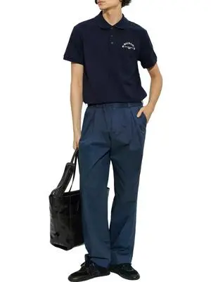 Balmain Logo-print Cotton Polo Shirt - Blue