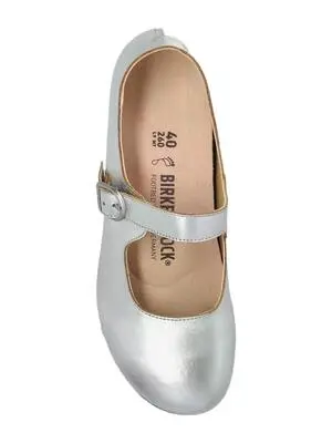 BIRKENSTOCK Santa Clarita Metallic Ballet Flats - Silver