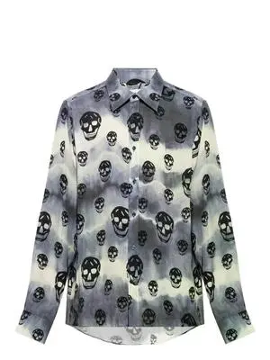 Alexander McQueen Skull-motif Tie-dye Shirt - Grey