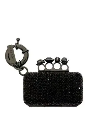 Alexander McQueen Knuckle Clutch Charm Bag Charm With Crystals - Black