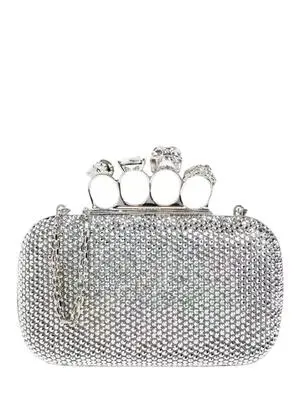 Alexander McQueen Knuckle Clutch Bag - Silver