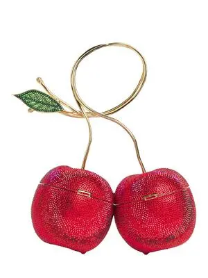Judith Leiber Embellished Cherry Clutch Bag - Red