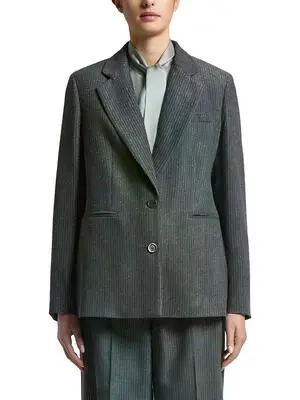 Peserico Glitter-effect Pinstripe Blazer - Grey