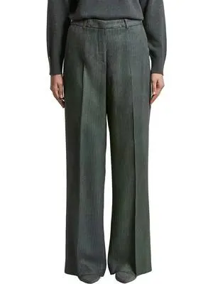 Peserico Wide Leg Pleated Trousers - Grey