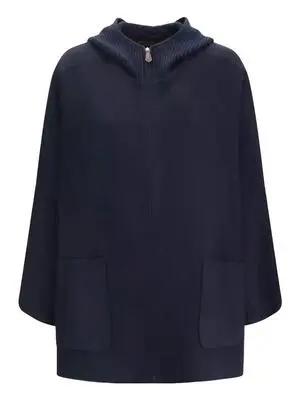 Loro Piana Farrel Hooded Cashmere Cape - Blue