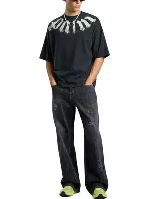Palm Angels Big Neck Logo T-shirt - Grey
