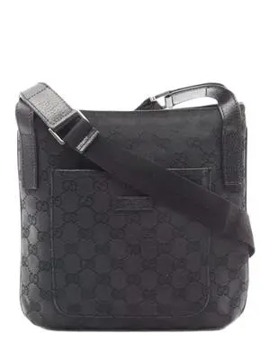 Gucci Gg Canvas Shoulder Bag - Black