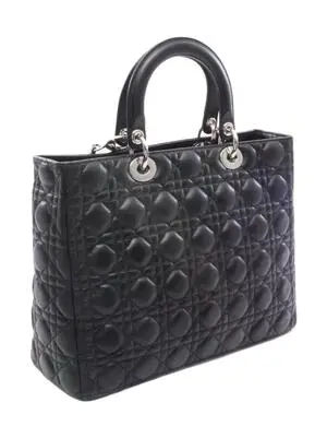 Dior Lady Cannage Tote Bag - Black