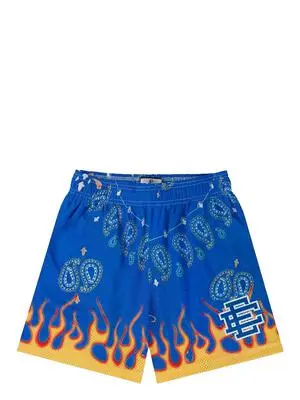 ERIC EMANUEL Ee Basic Paisley And Flame-print Basic Shorts - Blue