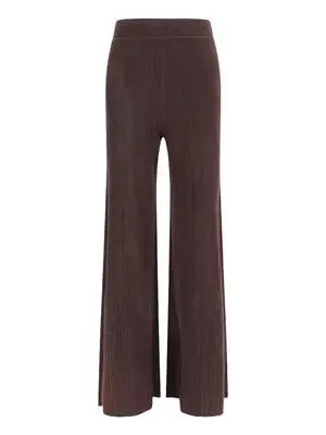 Loro Piana Camino Ribbed-knit Trousers - Brown