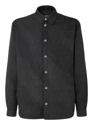 Fendi Ff-jacquard Long-sleeve Shirt - Black