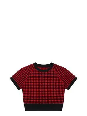HEART AND SOUL Checked Activewear Crop Top - Red/black
