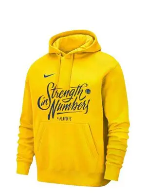 Nike X Nba Logo-print Drawstring Hoodie - Yellow