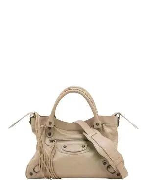 Balenciaga Motocross Classic Town Satchel - Neutrals