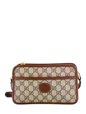 Gucci Gg Coated Canvas Mini Camera Crossbody Bag - Brown