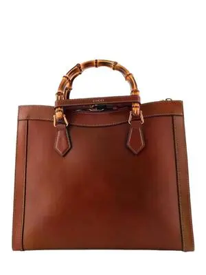 Gucci Diana Nm Logo Bamboo Handle Tote - Brown