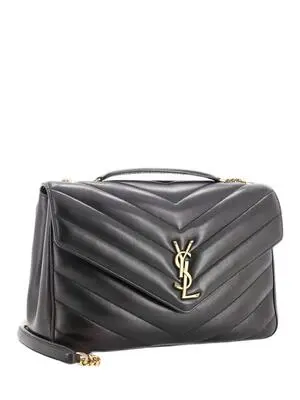 Saint Laurent Loulou Matelasse Chevron Leather Shoulder Bag - Black